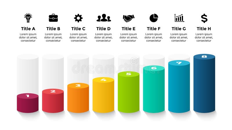 3D Vector Perspective Infographic. Presentation Slide Template. Eight ...