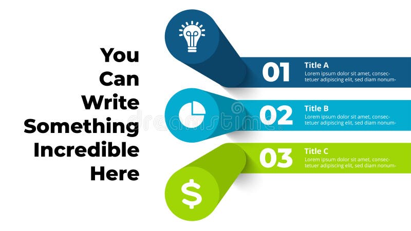 3D Vector Perspective Infographic. Presentation Slide Template. 3 Step ...