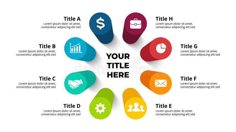 3D Vector Perspective Infographic. Presentation Slide Template. 8 Step ...