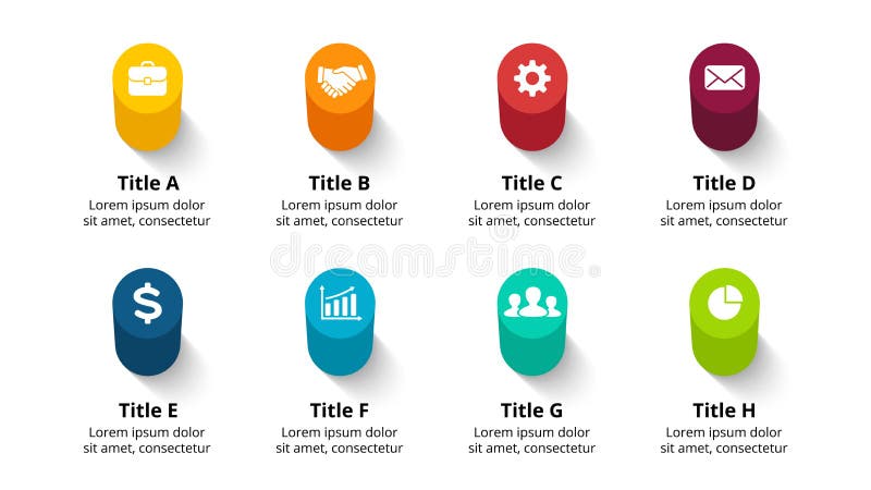 3D Vector Perspective Infographic. Presentation Slide Template. 8 Step ...