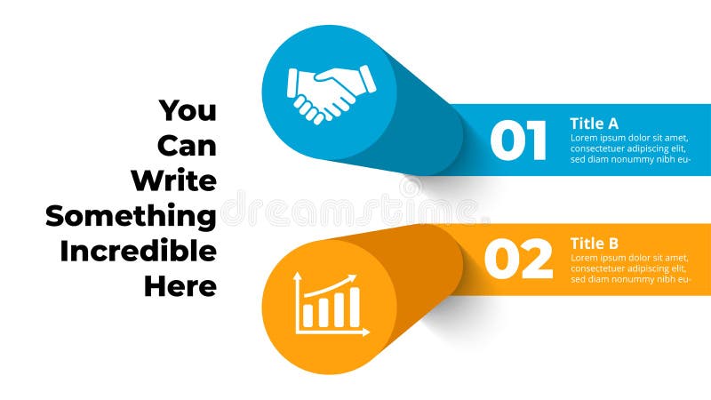 3D Vector Perspective Infographic Template. Presentation Slide. 2 Step ...