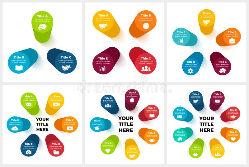 3D Vector Perspective Infographics Pack. Cycle Diagrams. Presentation ...