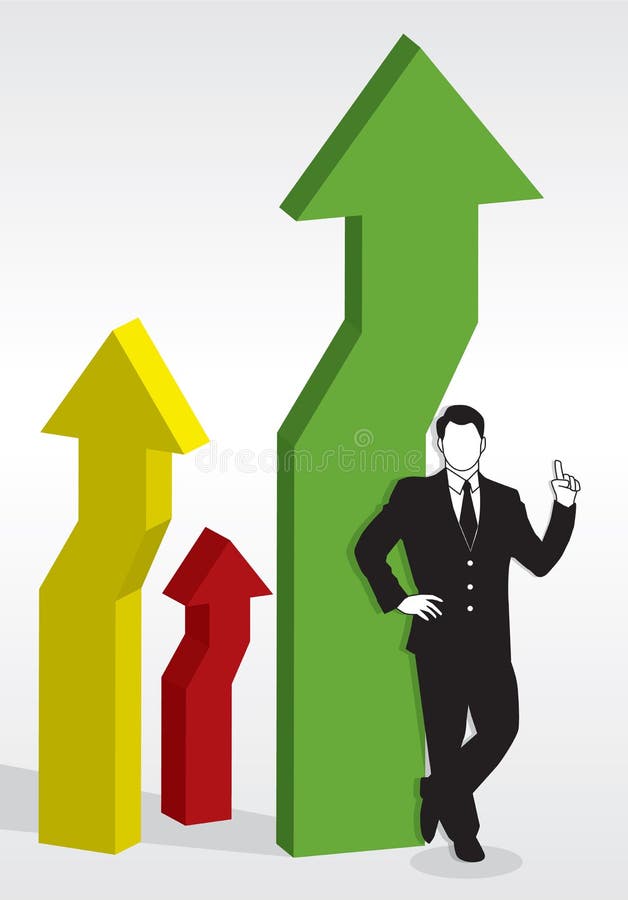 Progress Arrows Represents Business Graph and Analysis Stock ...