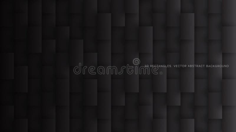 3D Vector Rectangles Pattern Conceptual Sci-Fi Abstract White Background Stock Vector ...