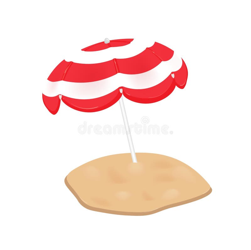 3d Vector Red Beach Umbrella , Summer Vacation, Time Concept for Travel ...