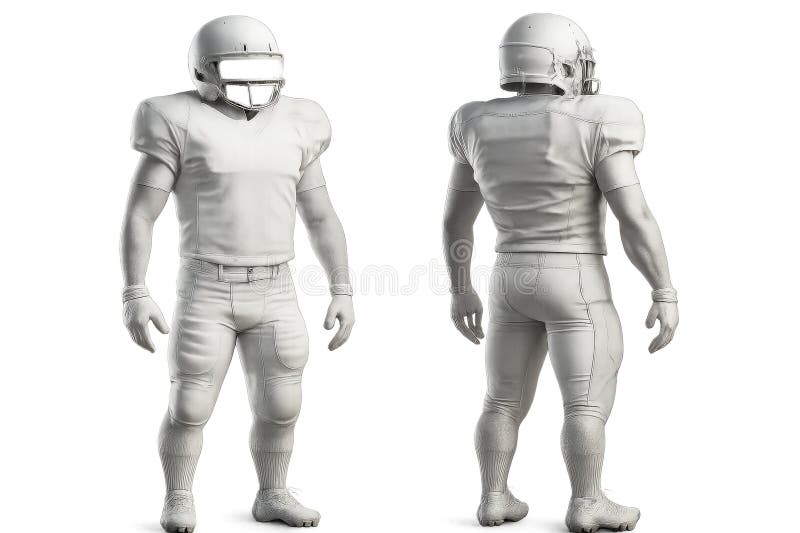 3D Vector Render of a White American Football Player Uniform, Showing ...