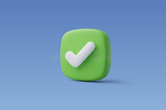 3d Vector Right Checkmark Box, Approvement Concept Stock Vector - Illustration of checkmark ...