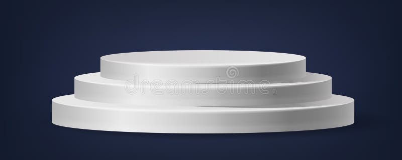 3d Vector Round Podium, Stage or Platform Stairs. Raised Layered ...