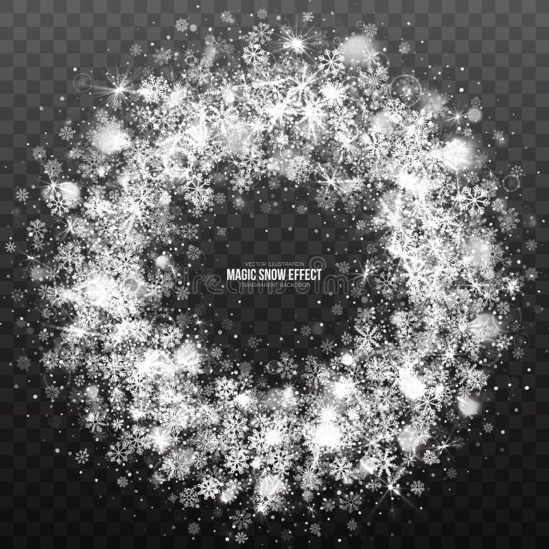 3D Vector Snow Circle Frame Stock Vector - Illustration of frost, merry ...