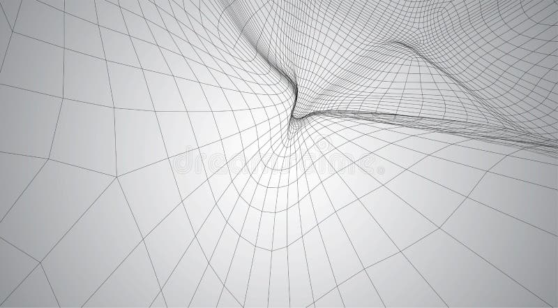 3d Vector Space from Square Polygonal Meshes, Abstract Form on a White ...