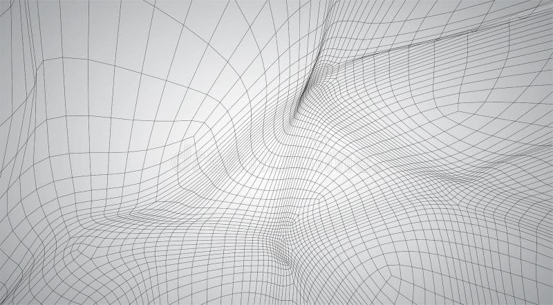 3d Vector Space from Square Polygonal Meshes, Abstract Form on a White ...