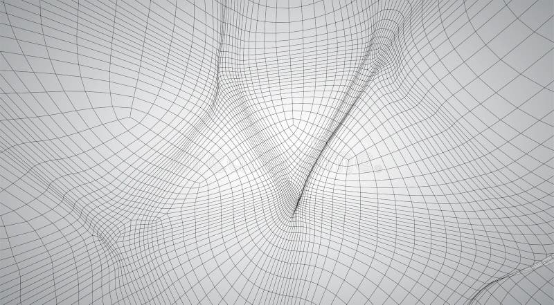 3d Vector Space from Square Polygonal Meshes, Abstract Form on a White ...
