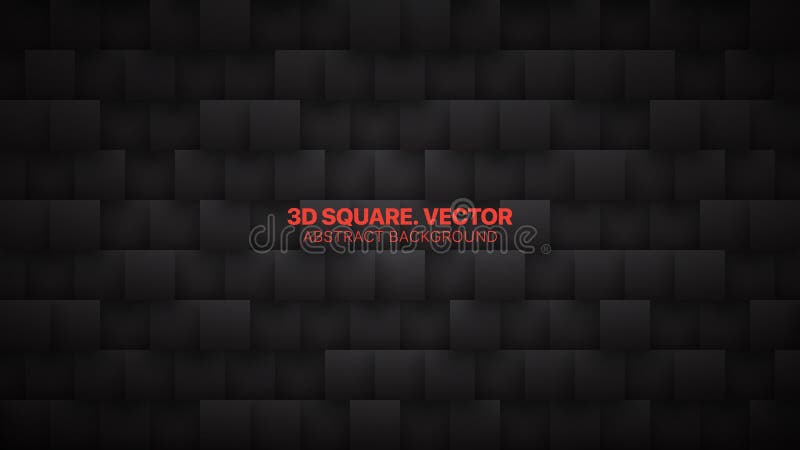 3D Vector Square Blocks Pattern Technological Dark Mode Abstract ...