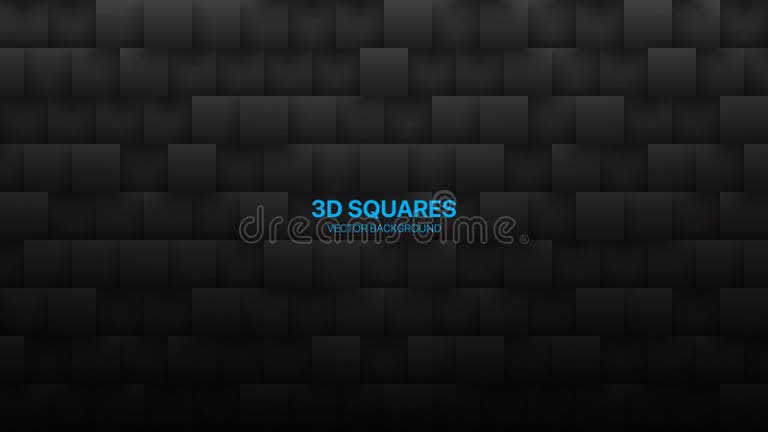 3D Vector Squares Technologic Dark Gray Abstract Background. Science Conceptual Technology Three ...