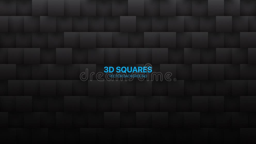 3D Vector Squares Technologic Dark Gray Abstract Background. Science ...