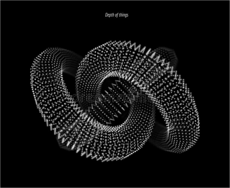 3 D Vector of Torus Knot. Abstract Vector Element with Depth of Field ...