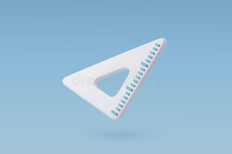 3d Vector Triangle Ruler, Scale, Education Concept Stock Vector ...