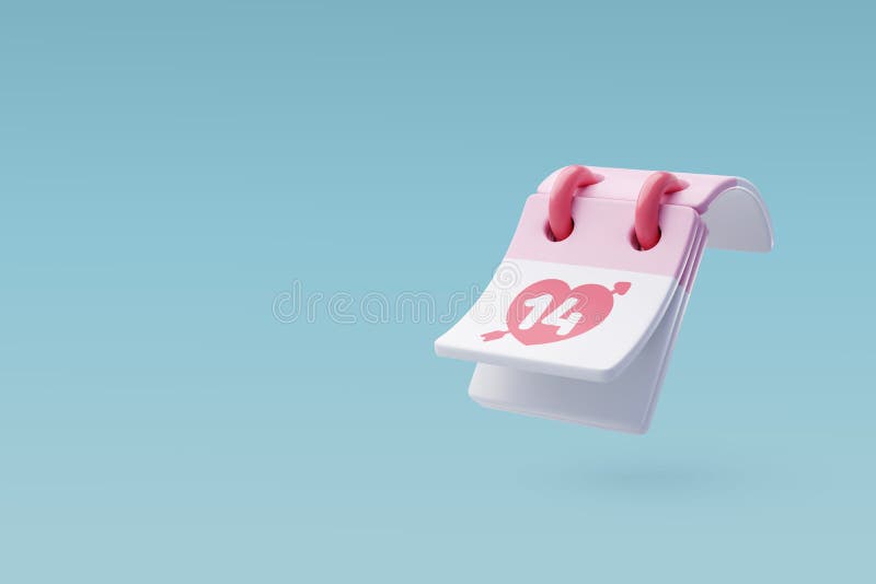 3d Vector Valentine S Day Paper Calendar, Notes Reminder, February 14 ...