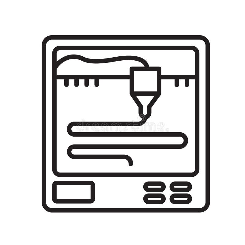 3D Vector Van Het Printerpictogram Op Witte Achtergrond, 3D Printer ...