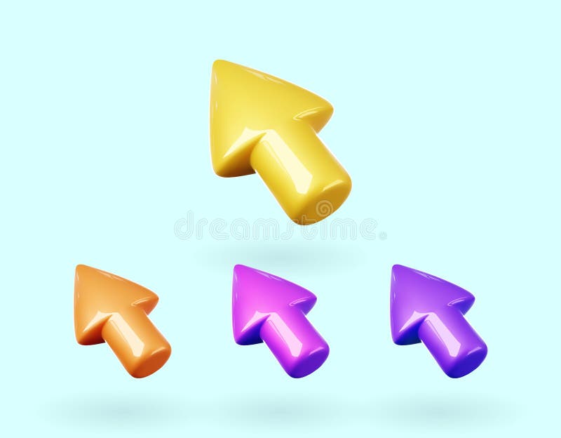 3d vector web cursor. stock vector. Illustration of button - 240369858