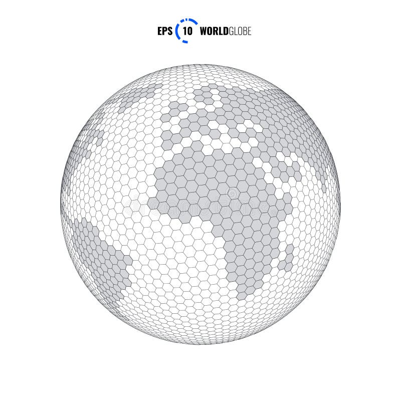 3D Vector World Globe Hexagon Stock Vector - Illustration of country, europe: 113500702