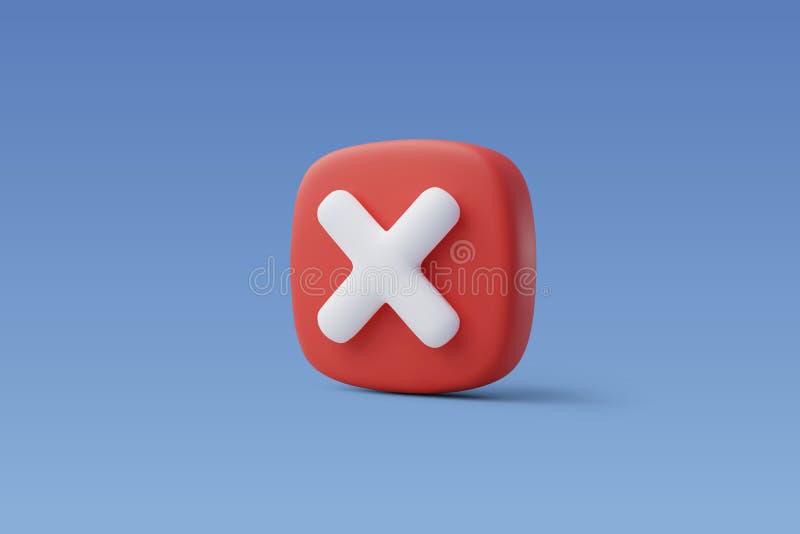 3d Vector Wrong Checkmark Box, Disapprove or Wrong Choice Concept Stock ...
