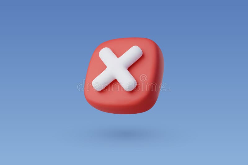 3d Vector Wrong Checkmark Box, Disapprove or Wrong Choice Concept Stock ...