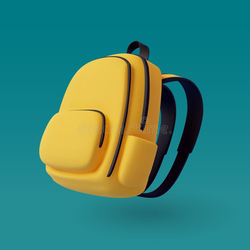 3d Vector of Yellow Backpack, Back To School and Education Concept ...