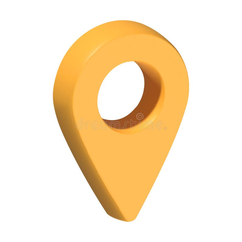 3d Vector Yellow Map Location Pin Isolated Stock Illustration ...