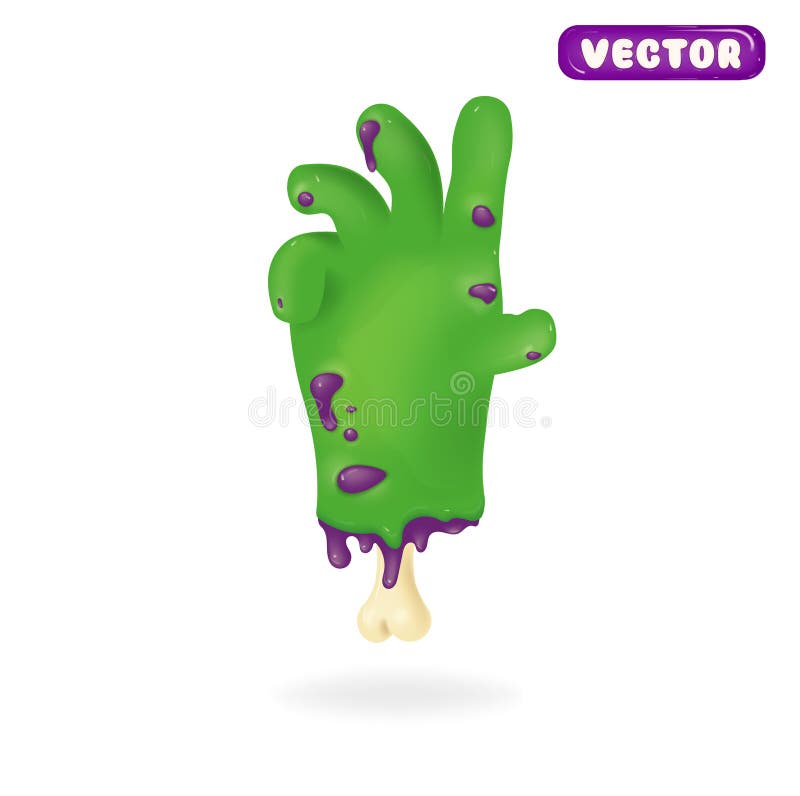 3d Vector Zombie Fingers with Bone, Halloween Holiday Concept. Eps 10 ...