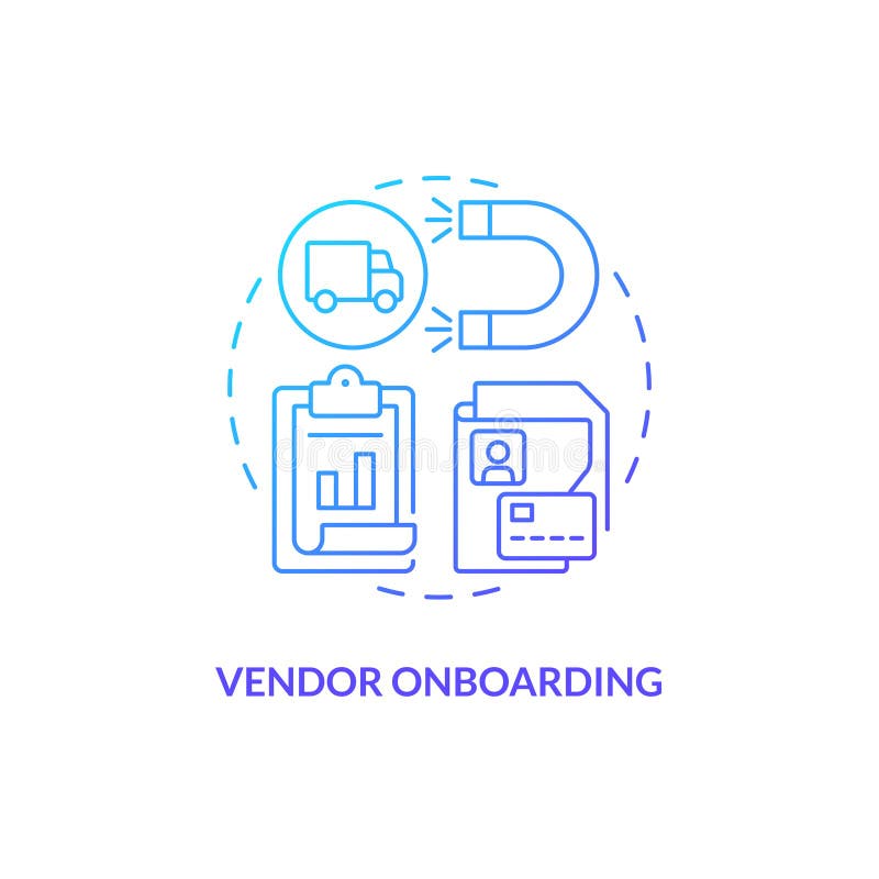2D Vendor Onboarding Gradient Line Icon Concept Stock Vector ...