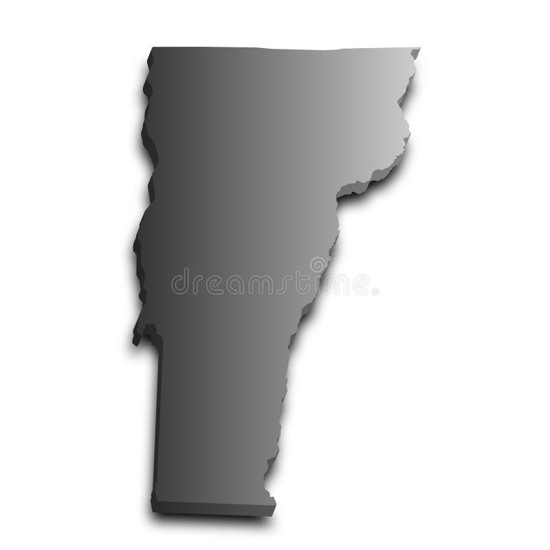 3d Vermont Map State with Color. United State of America, US, United ...