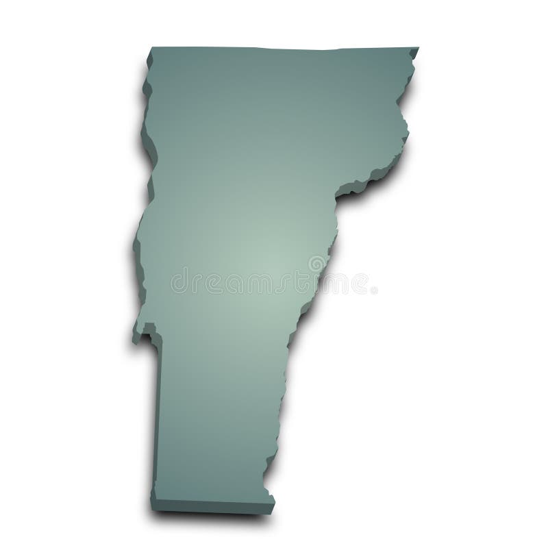 3d Vermont Map State with Color. United State of America, US, United ...