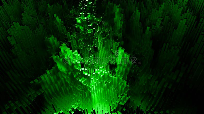 3D Vertical Lines Move in Waves. Design. Virtual Space with Moving Wave ...