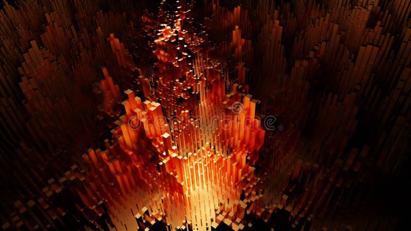 3D Vertical Lines Move in Waves. Design. Virtual Space with Moving Wave ...