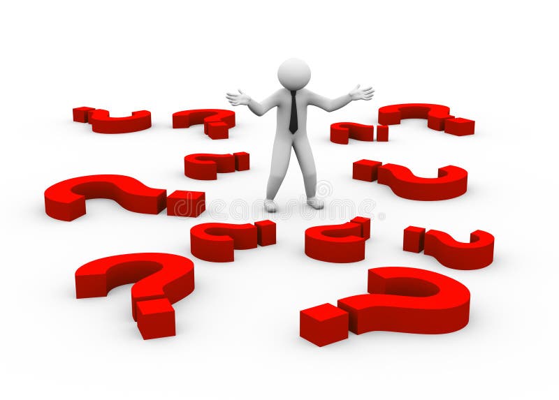 3d verwarde persoon stock illustratie. Illustration of gevraagd - 43970530