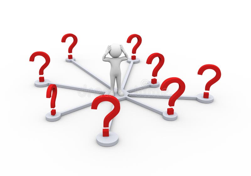 3d verwarde persoon stock illustratie. Illustration of uitdaging - 53252280