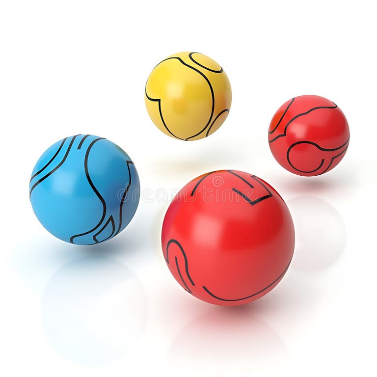 3D Vibrant Colorful Bouncing Ball Set Stock Illustration - Illustration ...