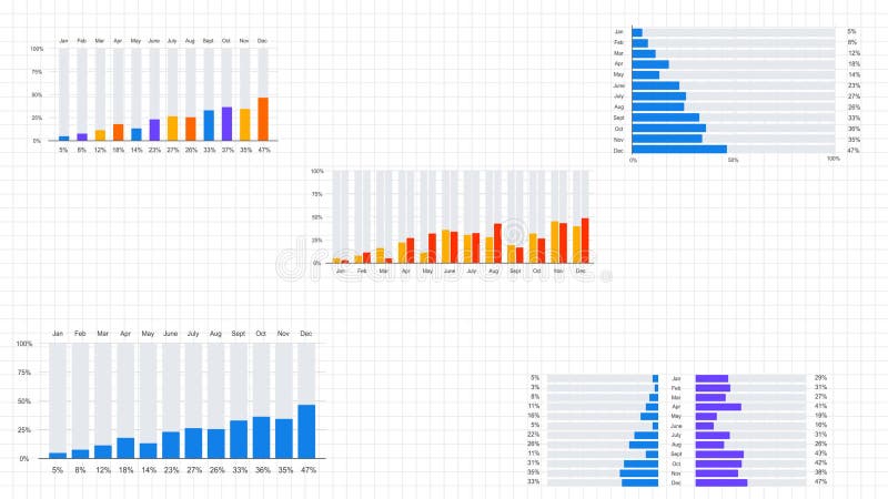 3d Video Presentation Finance and Business in 4k. Charts and Graphs ...