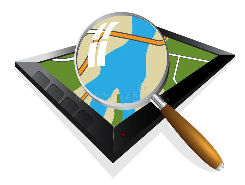 GPS Navigation on Tablet, Smartphone and Computer. Stock Vector ...