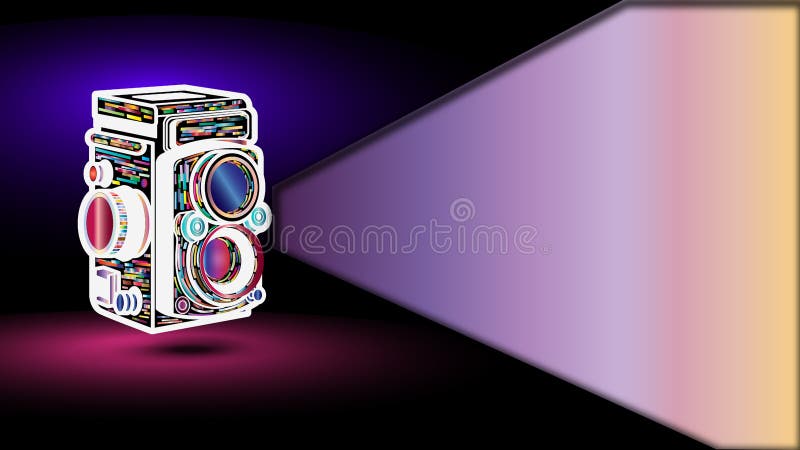 3d View of a Multiple Color Vintage Camera for Advertisement Stock ...