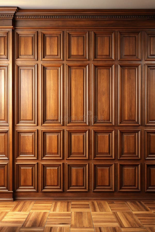 3D Vintage Brown Beech Wood Panel Wall Stock Illustration ...