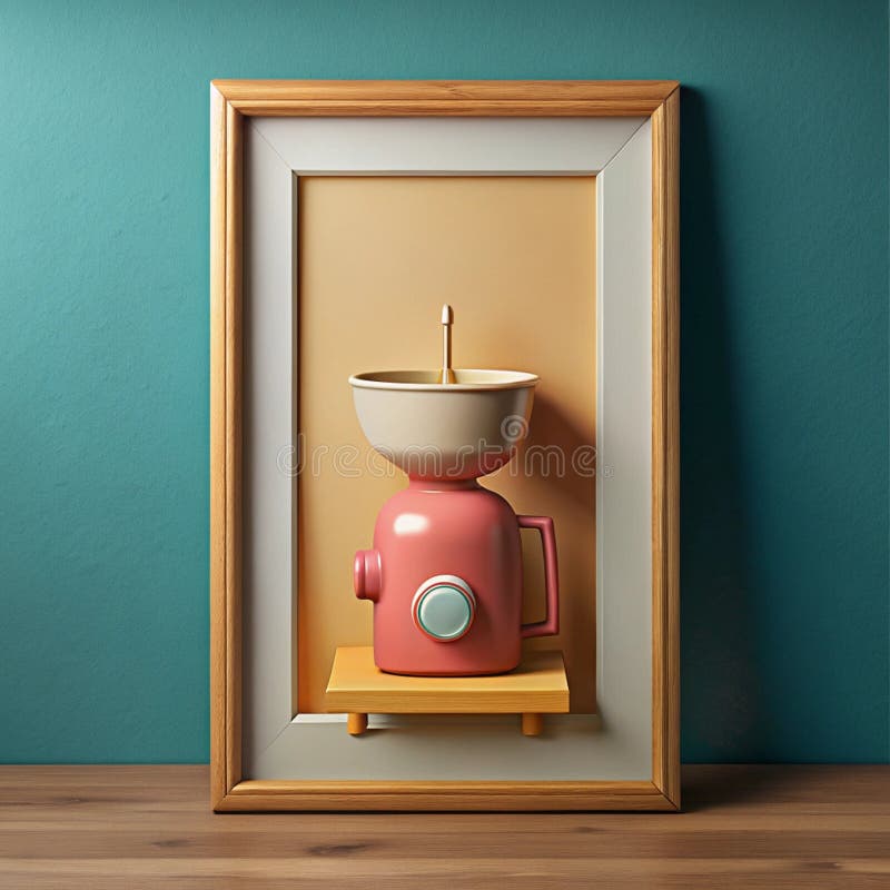 3D Vintage Kitchen Poster Frame Mockup Design Isolated on Transparent ...
