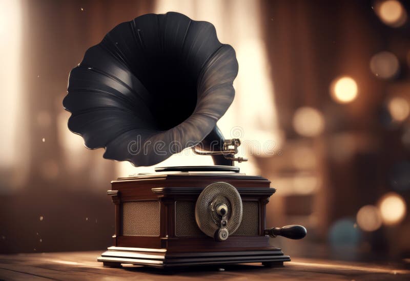 3d Vintage Rendering Gramophone Retro Phonograph Old Antique Three ...