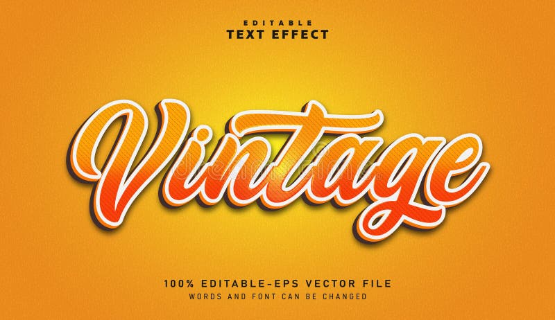 3D Vintage Text Effect - Editable Text Effect Stock Vector ...