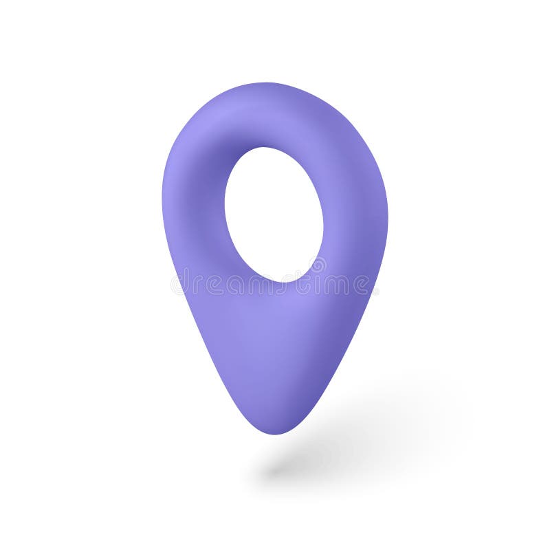 3d Violet Pin Point Marker with Shadow. Location Icon on Map Stock ...