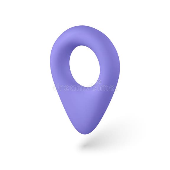 3d Violet Pin Point Marker with Shadow. Location Icon on Map Stock ...