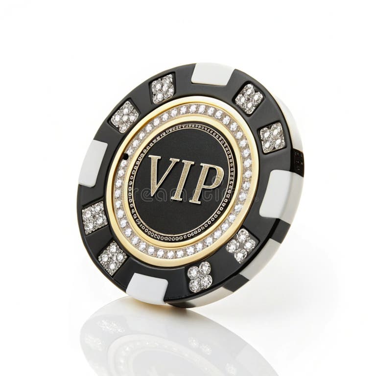 3D VIP Poker Chip with Ring and Light Effect Isolated on White ...