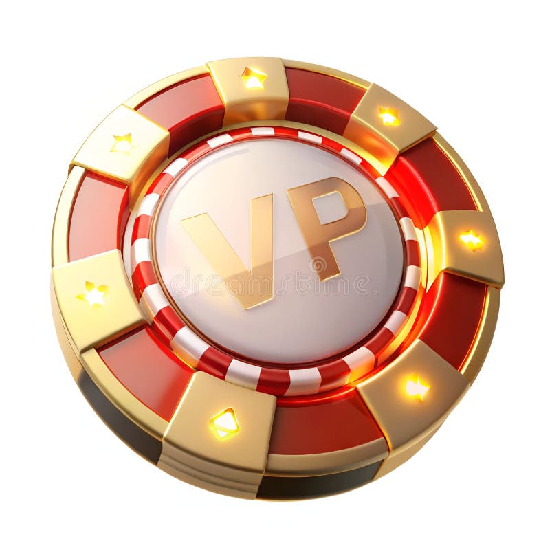 "3D VIP Poker Chip with Ring and Light Effect Isolated on White ...
