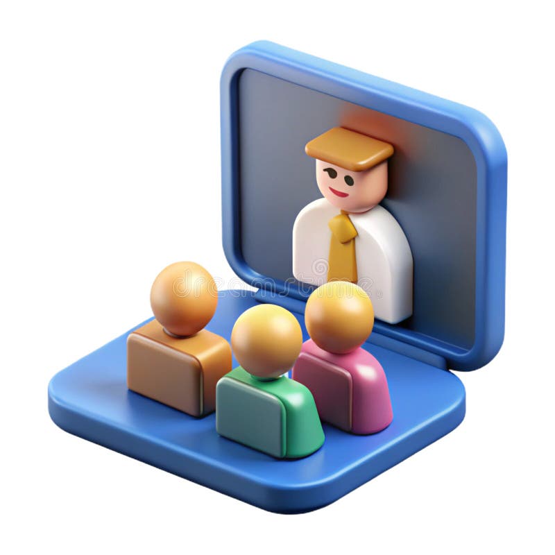 3D Virtual Classroom Icon stock photo. Image of education - 359826388